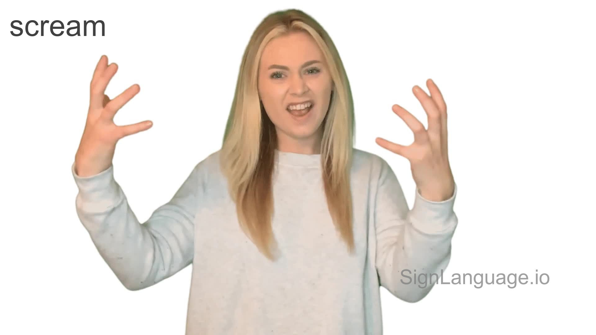 scream in ASL - Example # 2 - American Sign Language